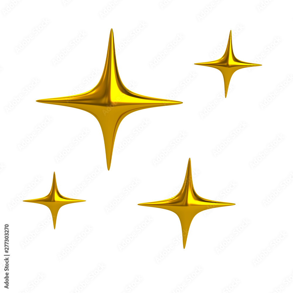 Golden sparkle star icon 3d illustration Stock Illustration | Adobe Stock