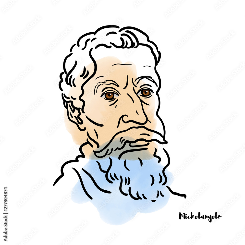 Michelangelo Vector Portrait Stock Vector | Adobe Stock