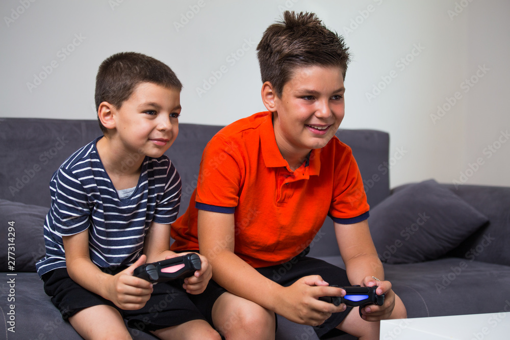 Two Boys Playing Video Games