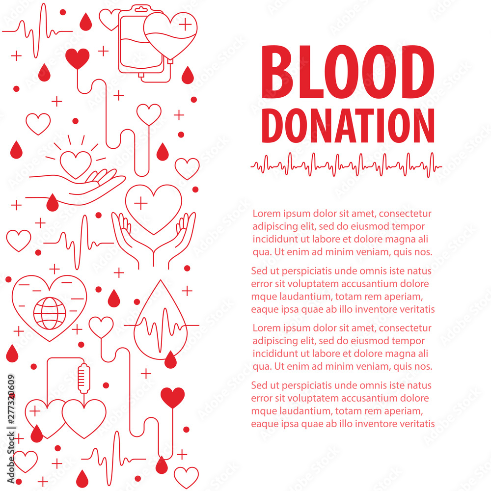 Donation Blood template Stock Vector | Adobe Stock