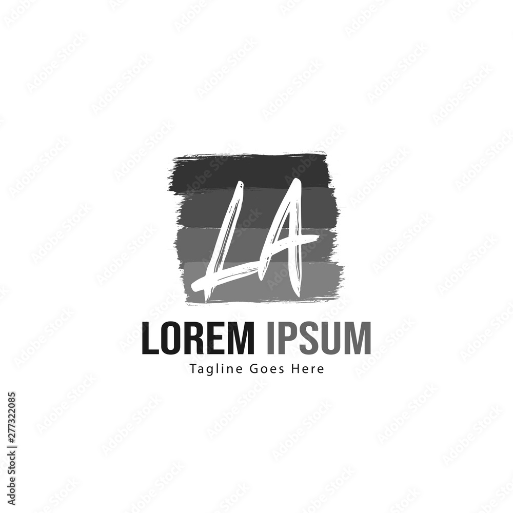 Initial LA logo template with modern frame. Minimalist LA letter logo ...
