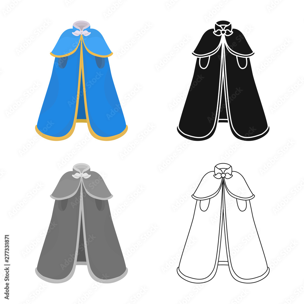 Vector illustration of cape and nobleman icon. Collection of cape and ...