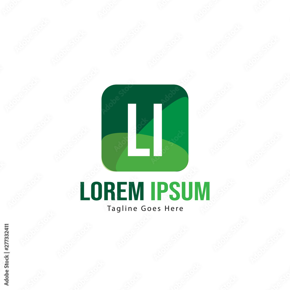 Initial LI logo template with modern frame. Minimalist LI letter logo ...