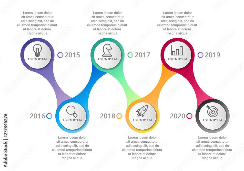 timeline Infographic template with icons options or steps . circle ...