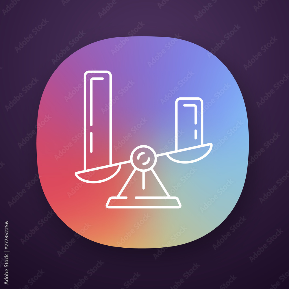 Comparison diagram app icon. Cluster diagram. Contrast objects symbolic ...