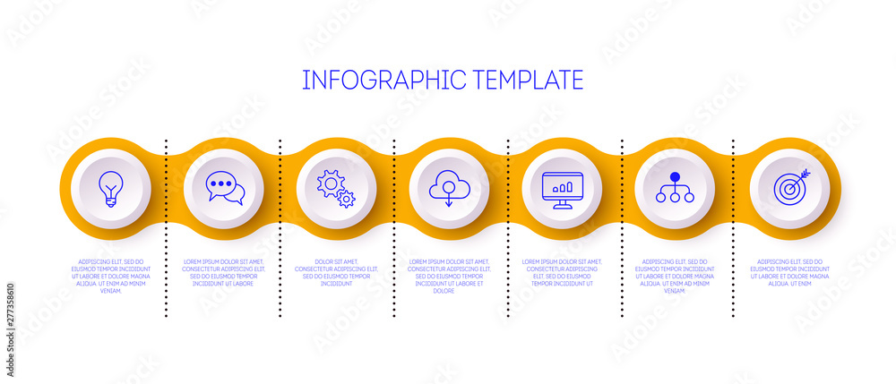 Orange timeline infographic template. Modern diagram process digital ...