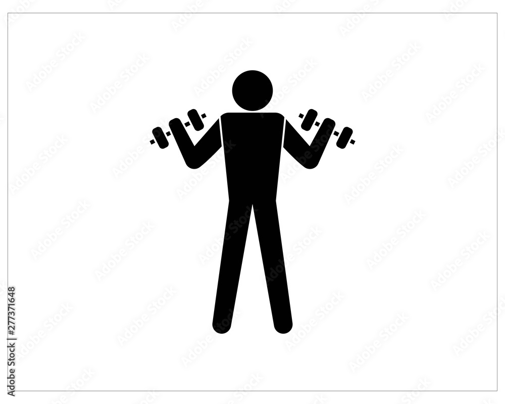 Lateral raises icon vector in glyph style isolated on white background ...