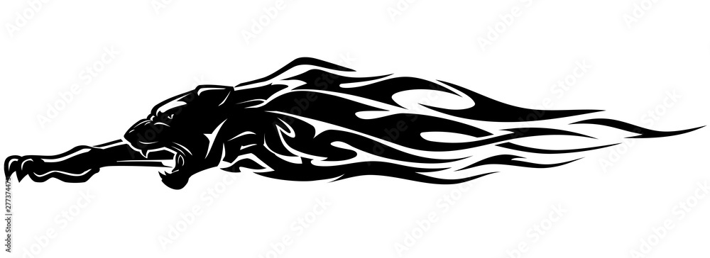 Black Panther Reaching, Abstract Flame Stock Vector | Adobe Stock