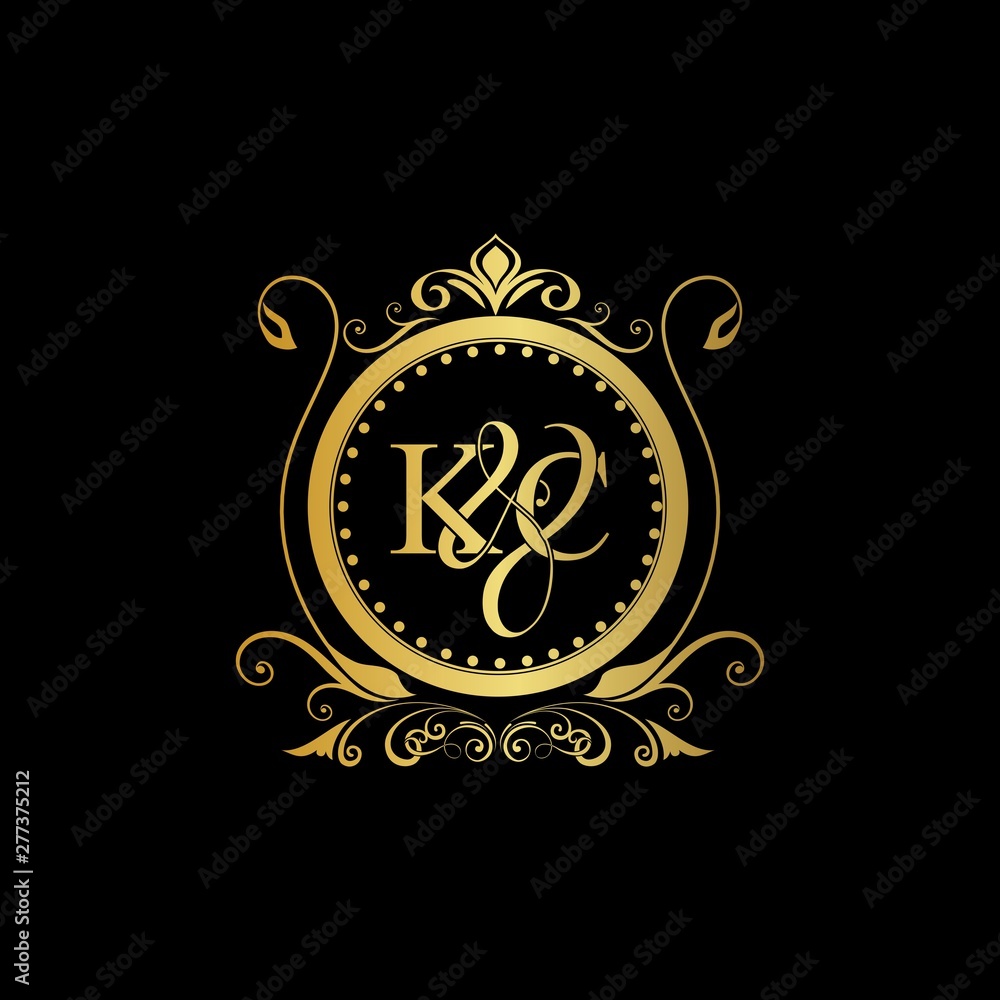 K & C / KC logo initial vector mark. Initial letter K and C KC logo ...