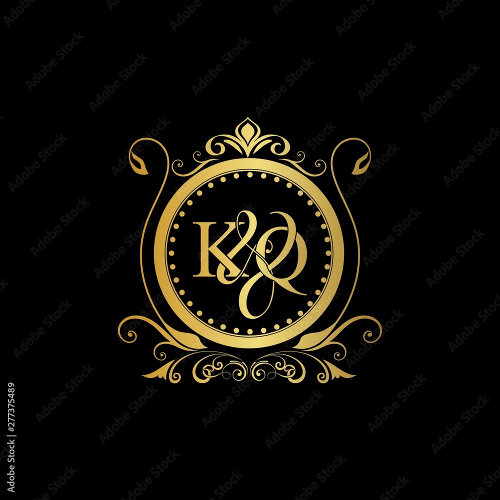 K & Q / KQ logo initial vector mark. Initial letter K and Q KQ logo ...
