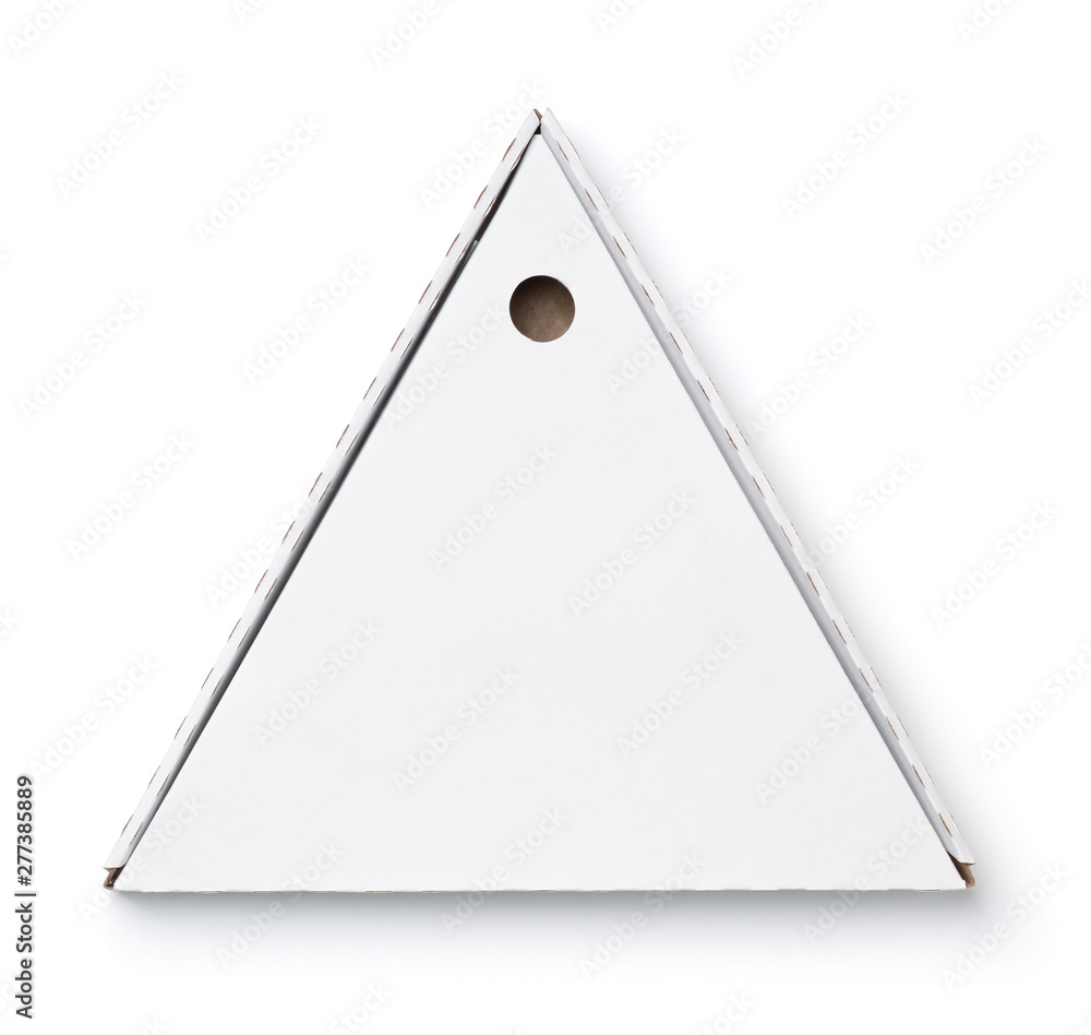 Blank triangle packaging pizza box Stock Photo | Adobe Stock
