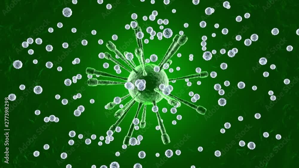 3D rendered Anatomy visualisation of Leukocytes attacking a Virus in ...