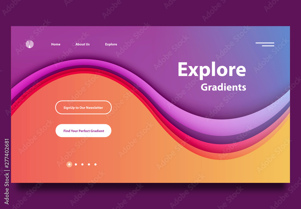 Website Landing Page Template With Gradients Stock Template Adobe Stock Website Landing Page Template With Gradients Stock Template Adobe Stock