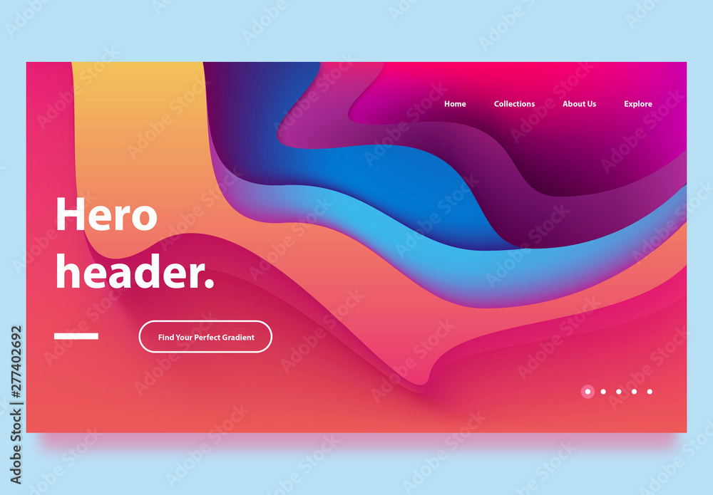 Website Landing Page Template with Gradients Stock Template | Adobe Stock