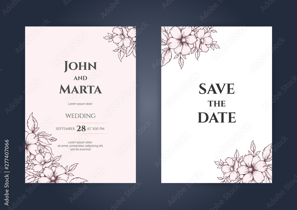wedding invitation card template with text. Adapt to covers design ...