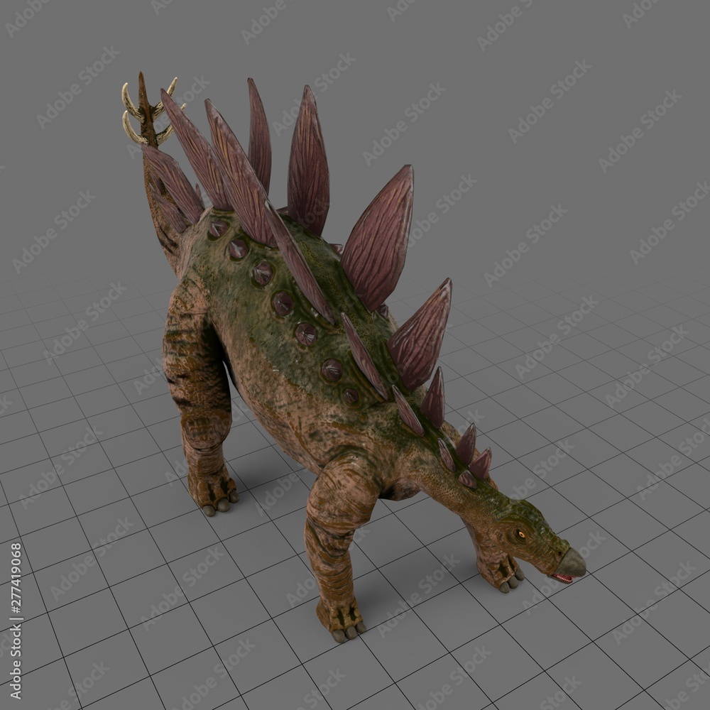 Roaring stegosaur Stock 3D asset | Adobe Stock