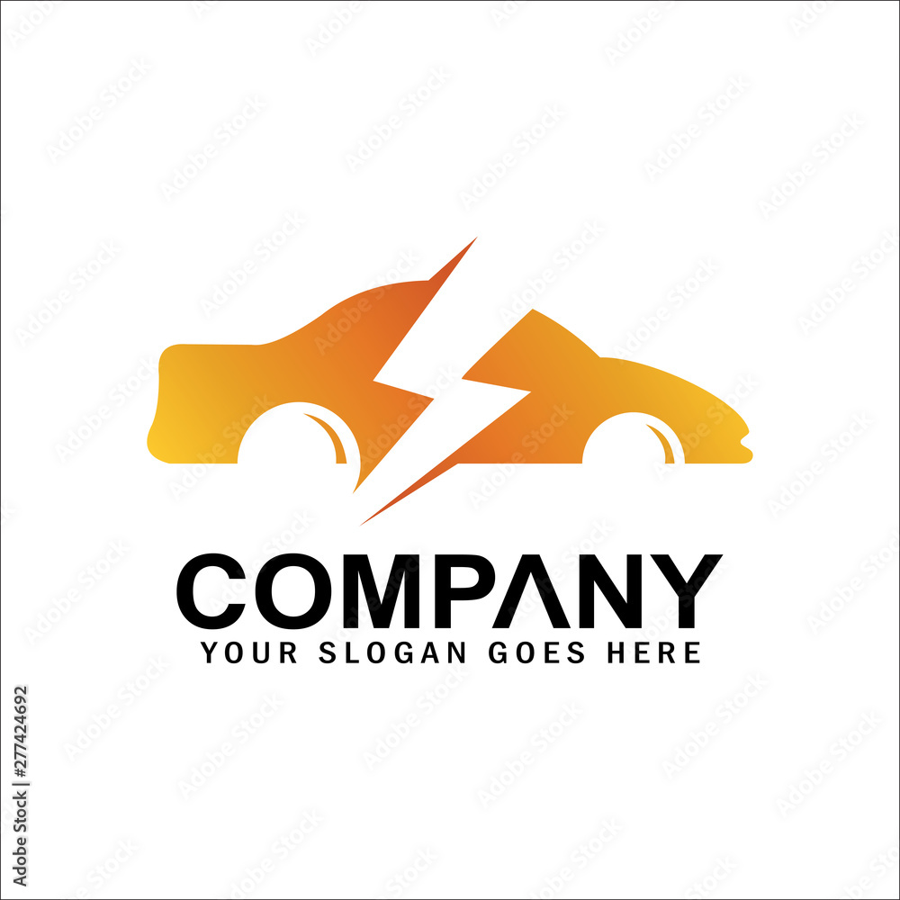Thunder car vector logo design Stock Vector | Adobe Stock