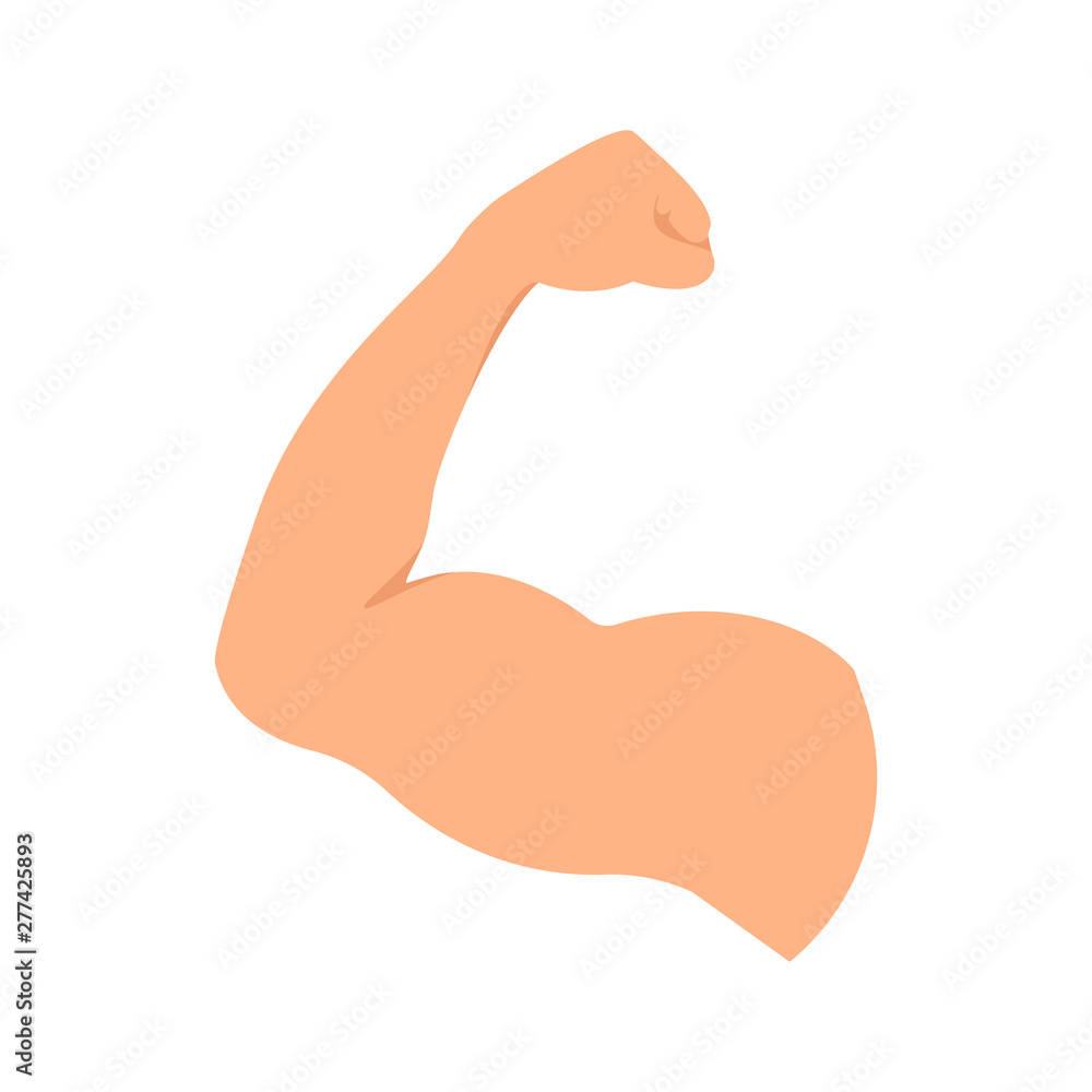 Strong hand with biceps muscle symbol. Bodybuilder and weightlifter arm ...
