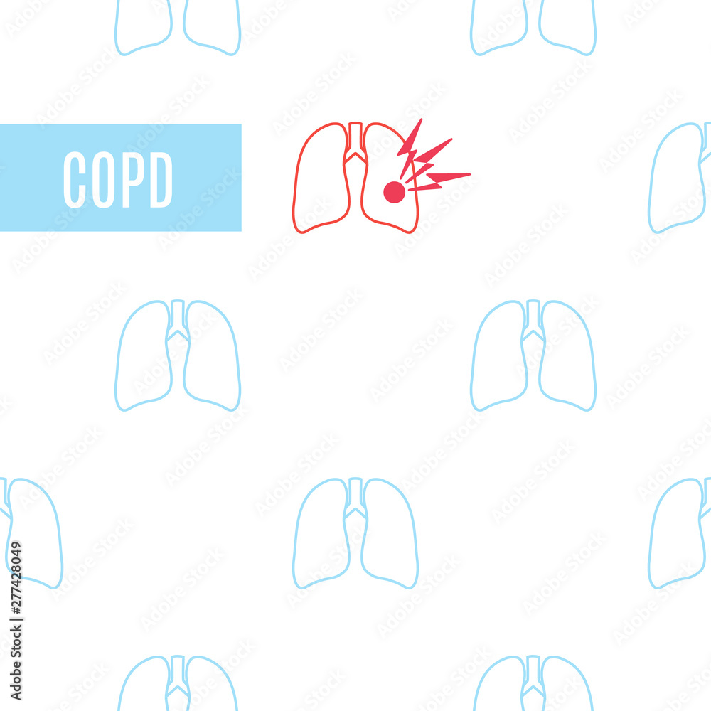 COPD lung disease poster made in linear style on white background ...