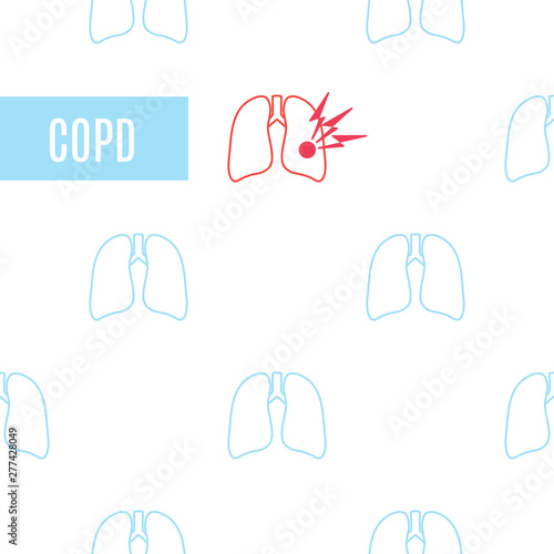 COPD lung disease poster made in linear style on white background ...