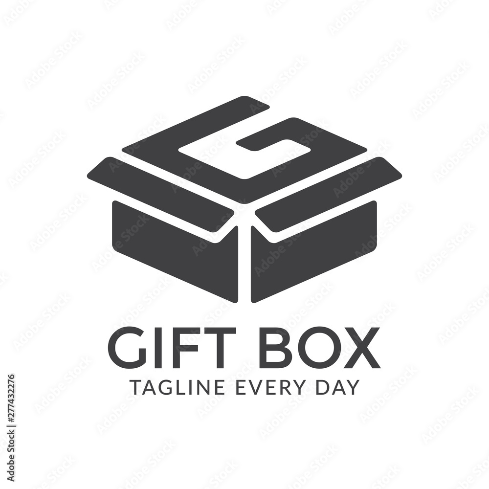 Letter G gift box logo design Stock Vector | Adobe Stock