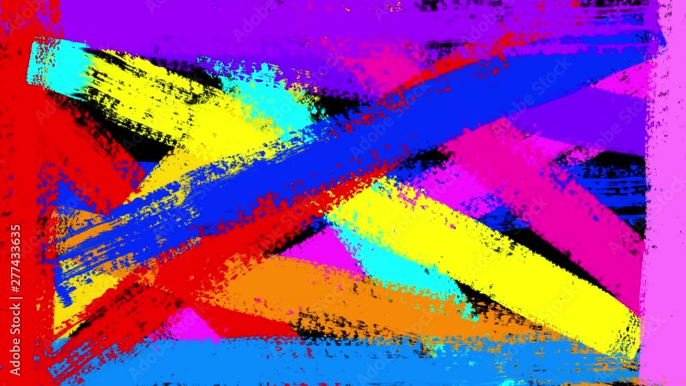 Vidéo Stock Intersecting random colorful strokes of paint brush ...