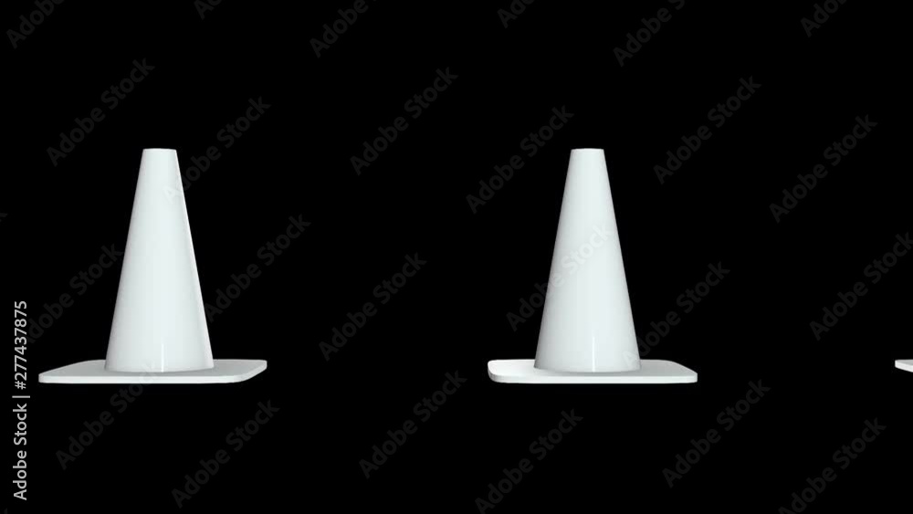Traffic cone. Road sign 3d render video available in 4k FullHD and HD ...