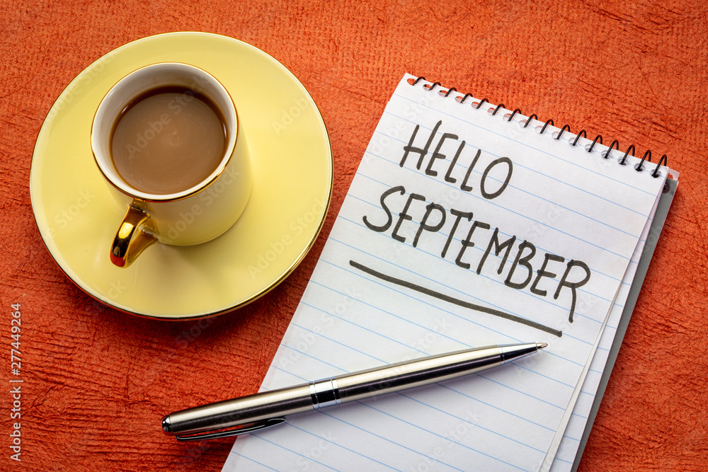 Hello September handwriting Stock Photo | Adobe Stock