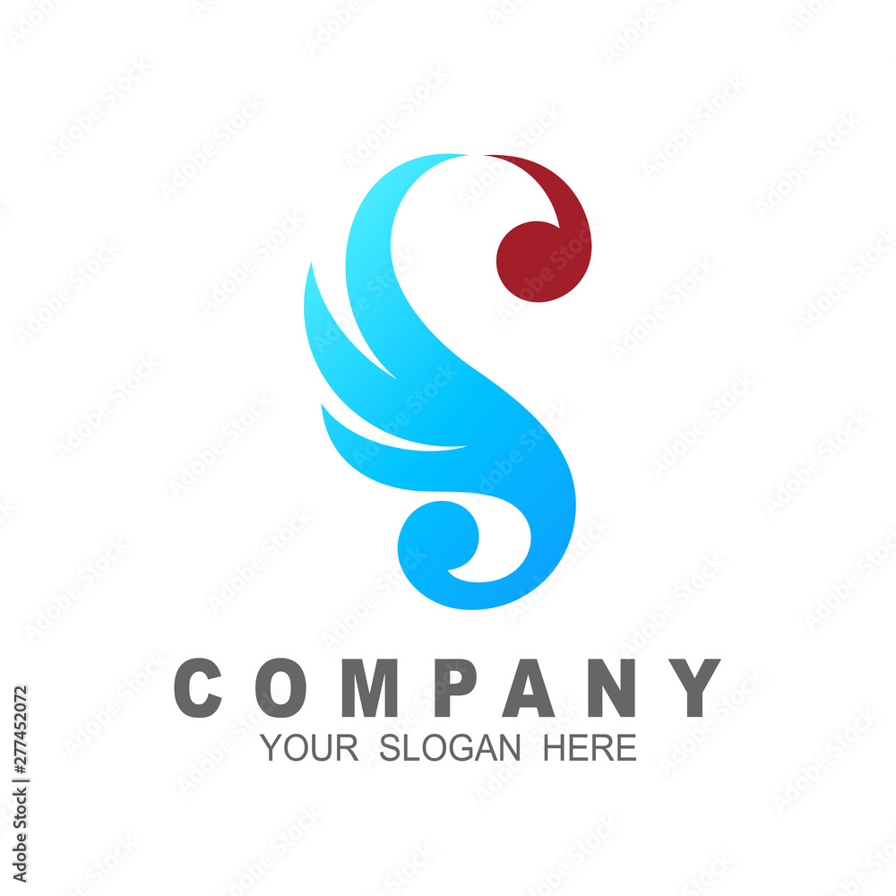 logo wing and letter s with design template Stock Vector | Adobe Stock