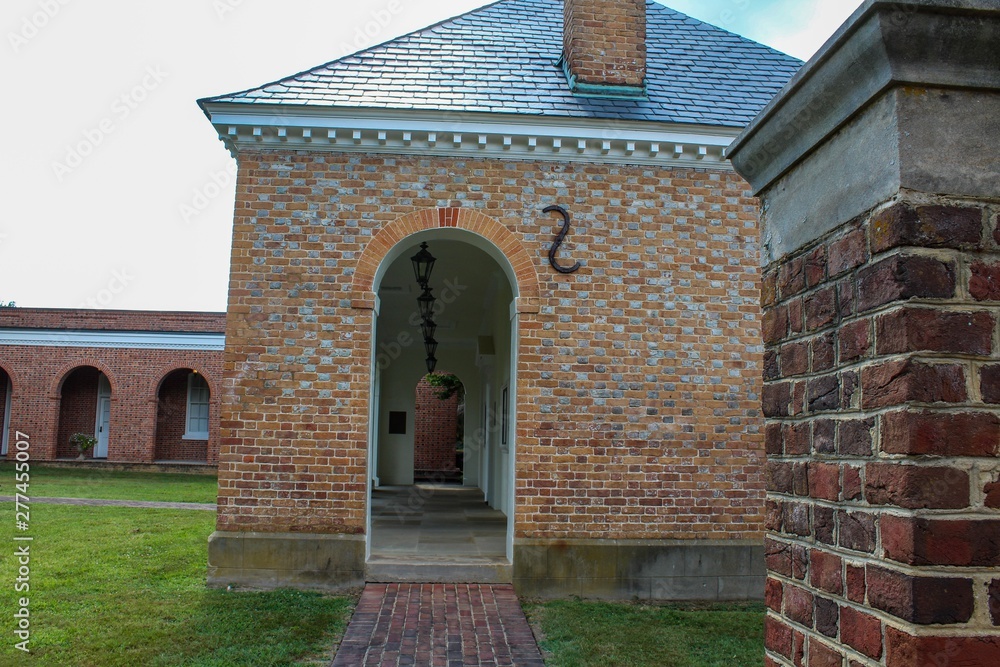 Exterior of Colonial America Era Brick Building with Flemish Bond ...