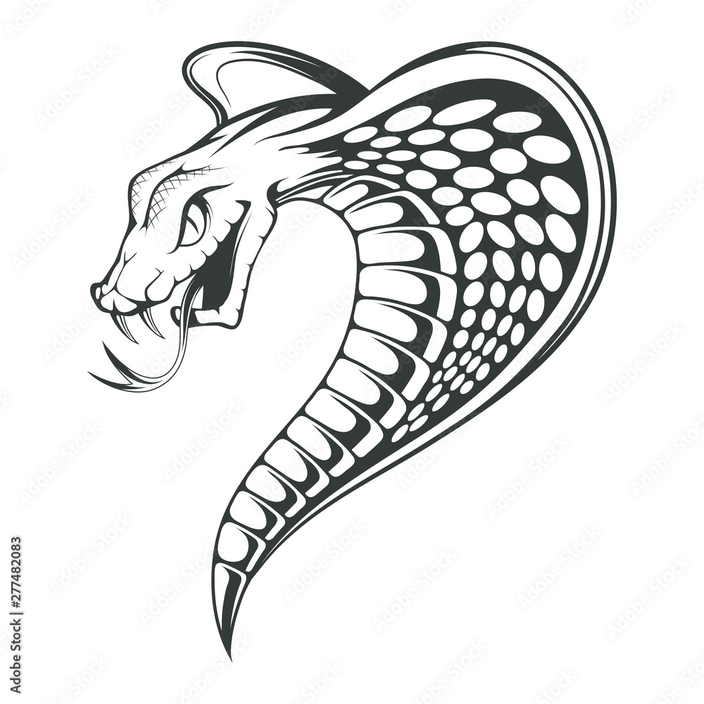 Vecteur Stock Black King Cobra logo. Snake Tattoo. Indian cobra ...