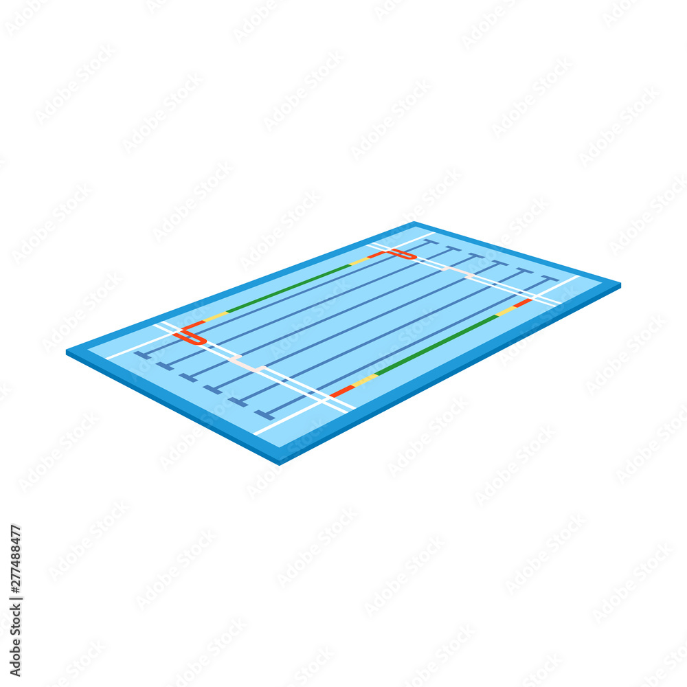 Vector illustration of field and polo symbol. Set of field and blue ...