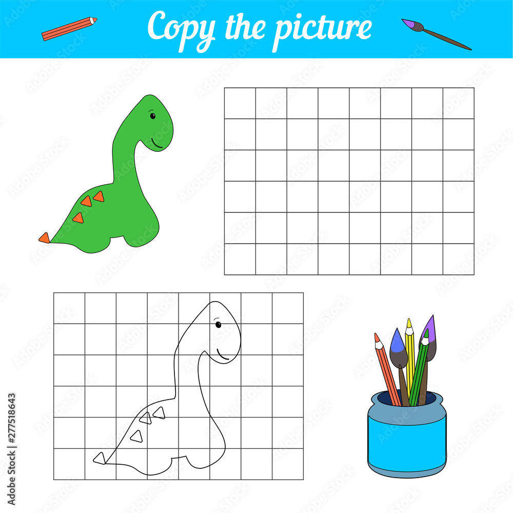 Coloring book dinosaur poster. Cartoon style draw. Educational game for ...