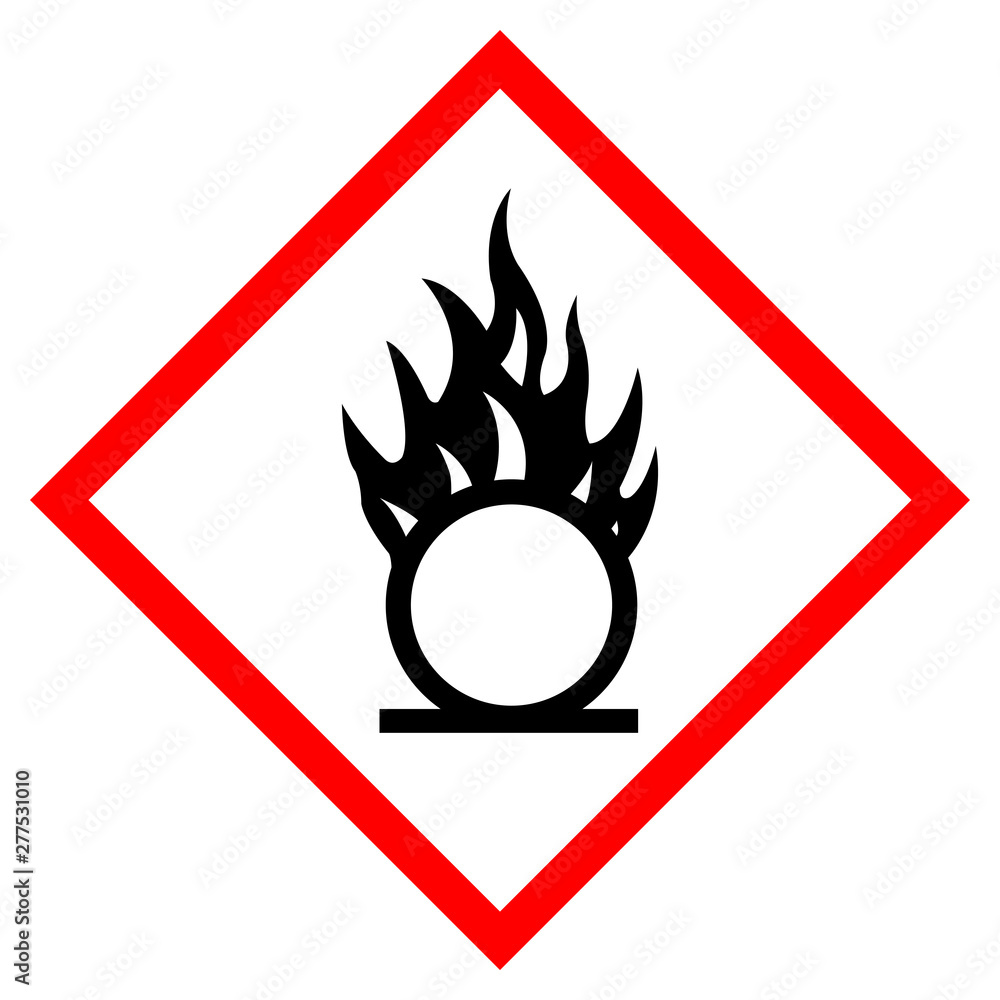 Ghs Hazard Pictogram Oxidising Hazard Warning Sign