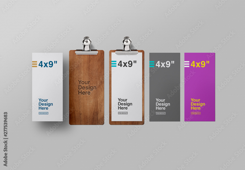 Wooden Clipboard Set Mockup Stock Template | Adobe Stock