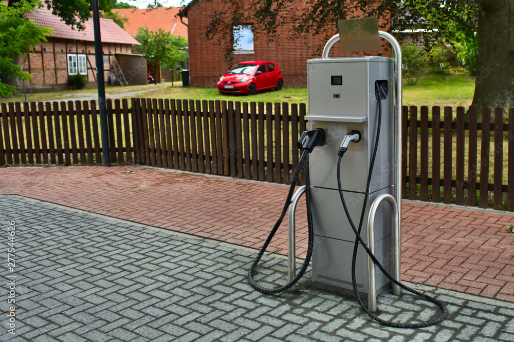 Charging station of an electric filling station in a small German ...