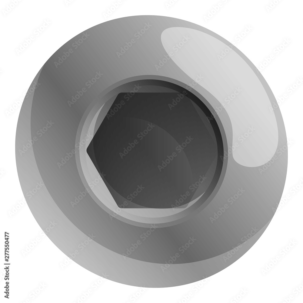 Hexagonal interior screw head icon. Cartoon of hexagonal interior screw ...