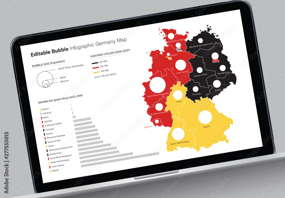 Editable Germany Map Infographic Stock Template | Adobe Stock