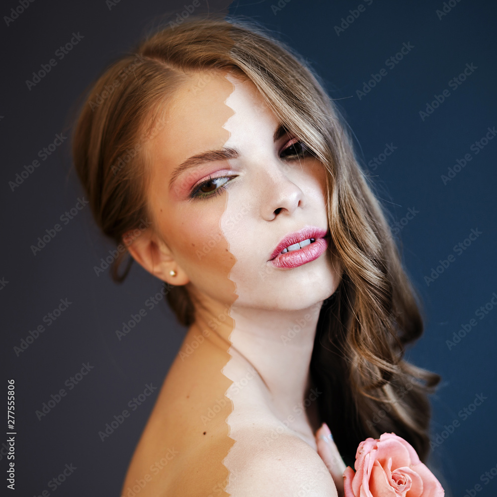 Before and after editing and color correction example. Stock Photo ...