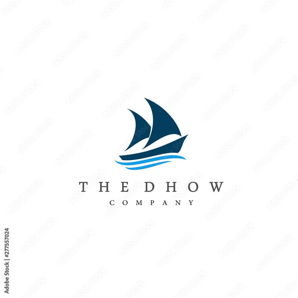 Dhow Or Ship Logo Design Vector Inspiration Stock Vector | Adobe Stock