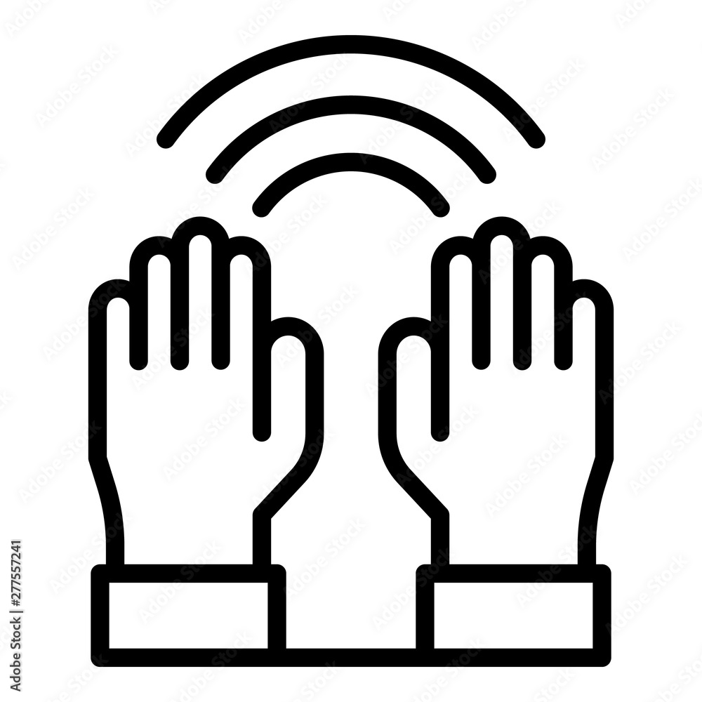 Healing with hands icon. Outline healing with hands vector icon for web ...