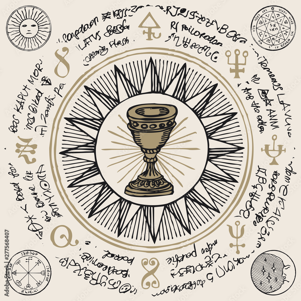 Vector banner on the theme of mysticism, magic, religion and the ...