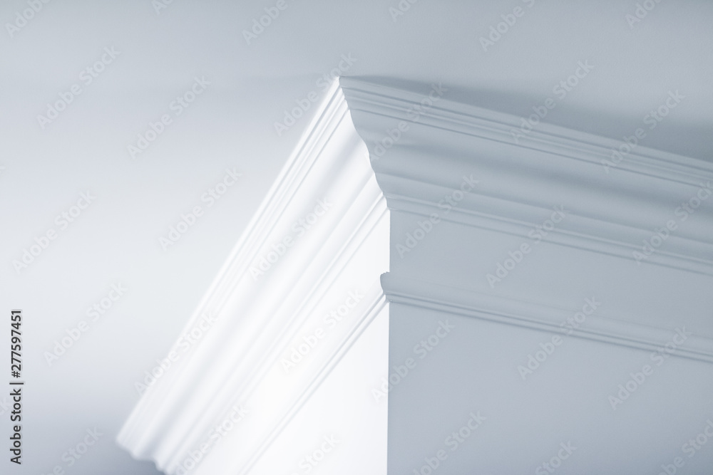 Molding on ceiling detail, interior design and architectural abstract ...
