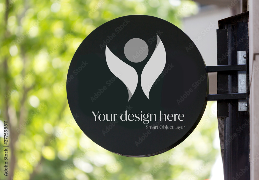 Metal Business Sign Mockup Stock Template | Adobe Stock