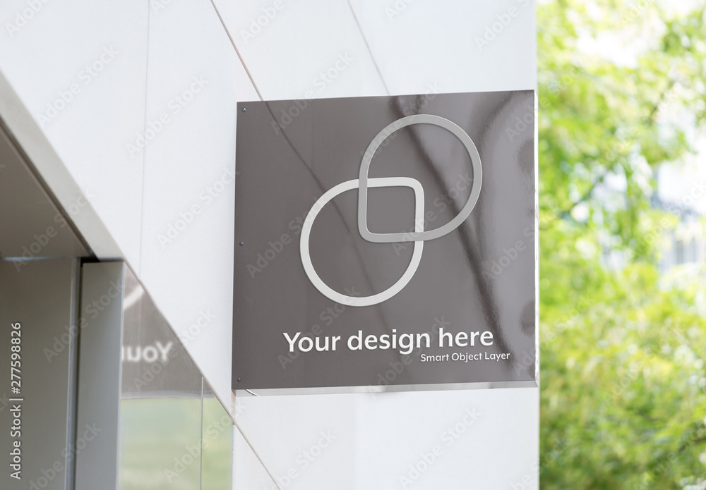 Glass Business Sign Mockup Stock Template | Adobe Stock