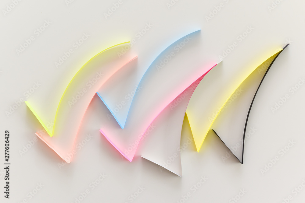 Positive check or tick symbol, concept for positivity to convey message ...