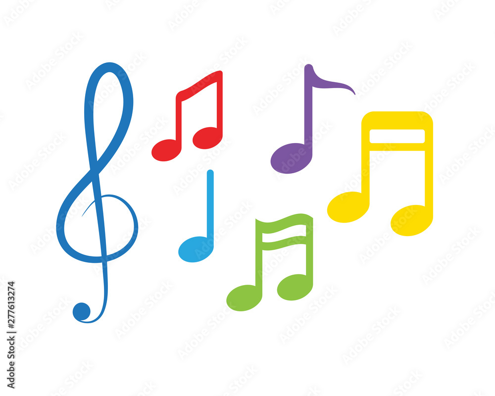 Music note symbols logo and icons Stock Vector | Adobe Stock