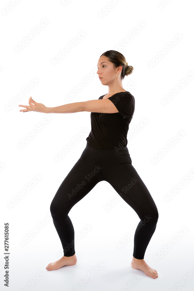 Yoga poses woman isolated with white background. Yoga pose set ...