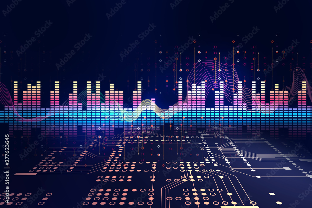 Audio waveform abstract technology background Stock Illustration ...