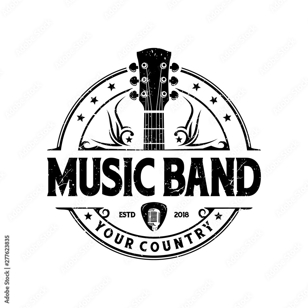 Vetor de Music and band classic logo do Stock | Adobe Stock